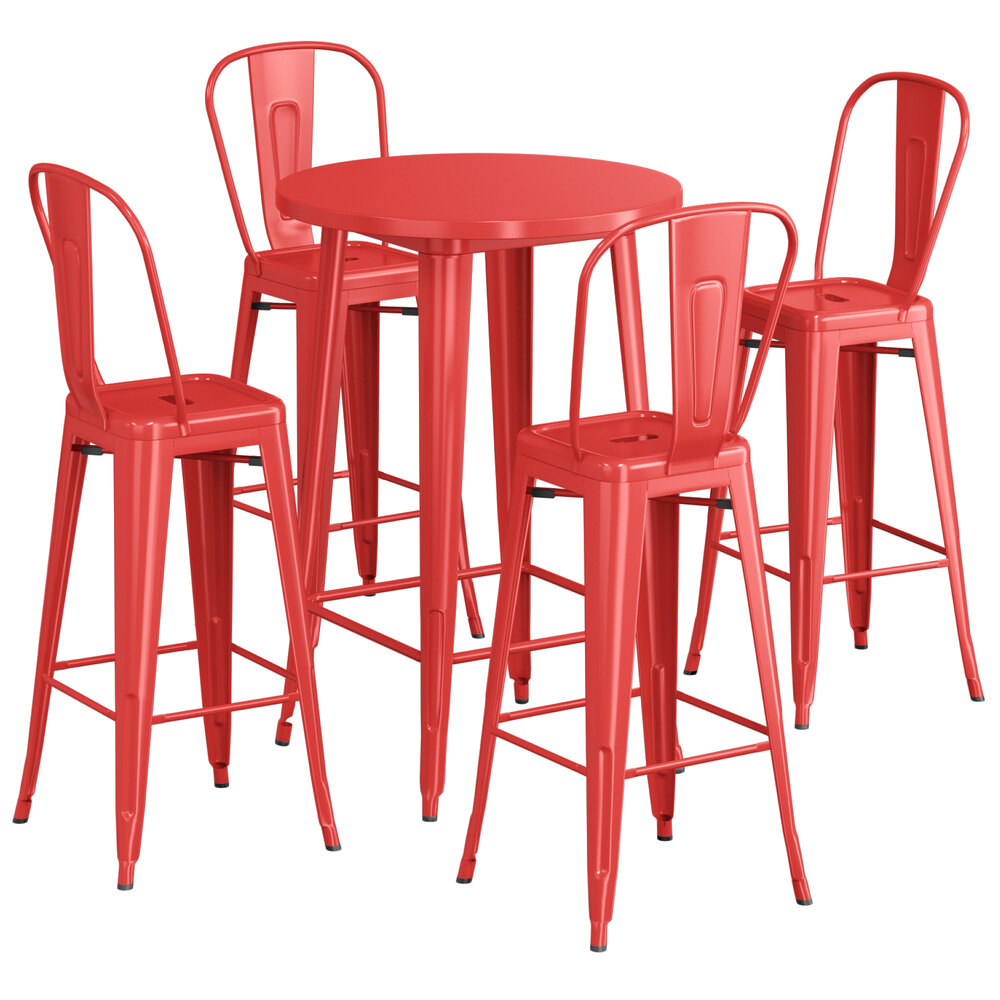 Lancaster Table & Seating Alloy Series 30" Round Ruby Red Bar Height ...
