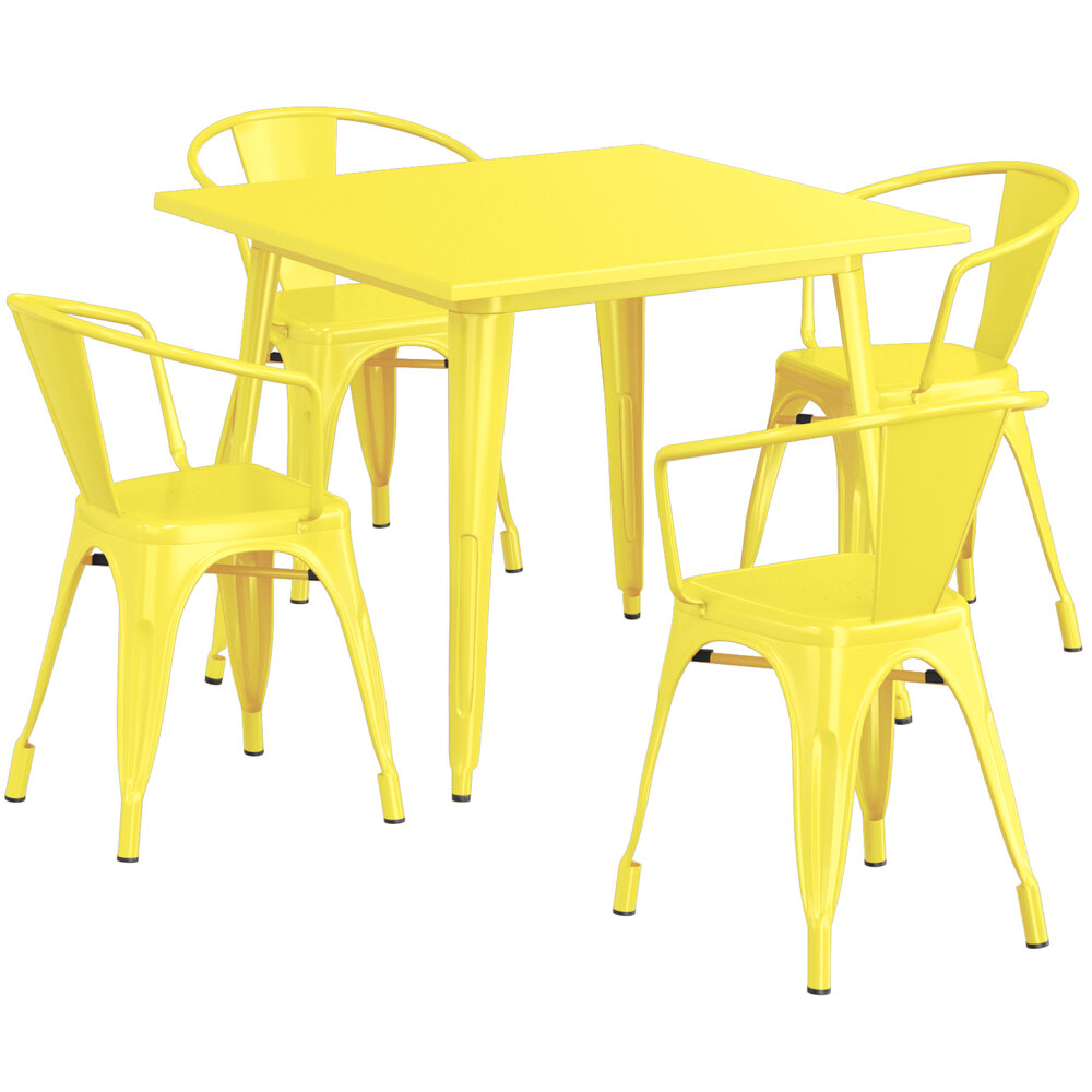 Lancaster Table & Seating Alloy Series 36" x 36" Yellow Standard Height ...