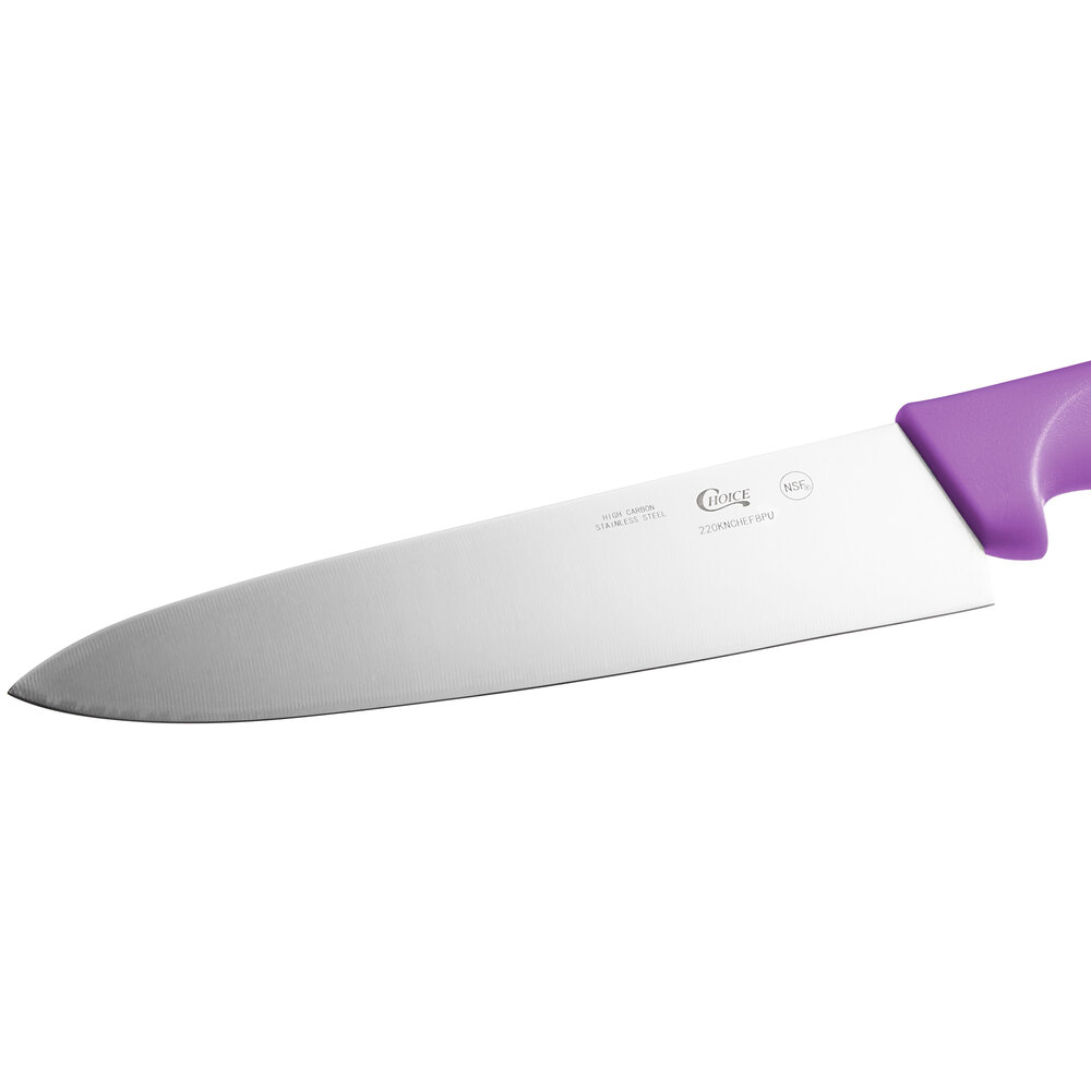 Choice 8" Chef Knife with Purple Allergen-Free Handle
