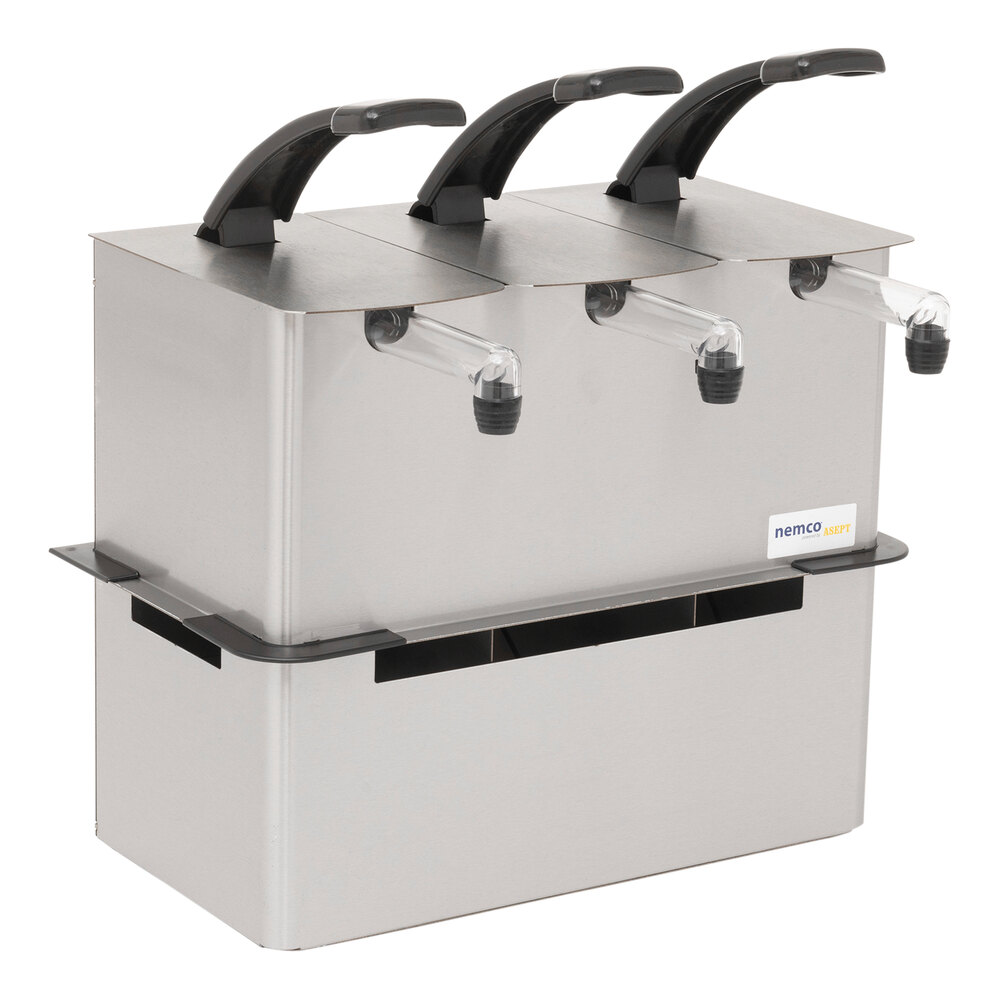 Nemco 10968 Asept Stainless Steel Triple Drop-In Pump Dispenser for 1.5 ...