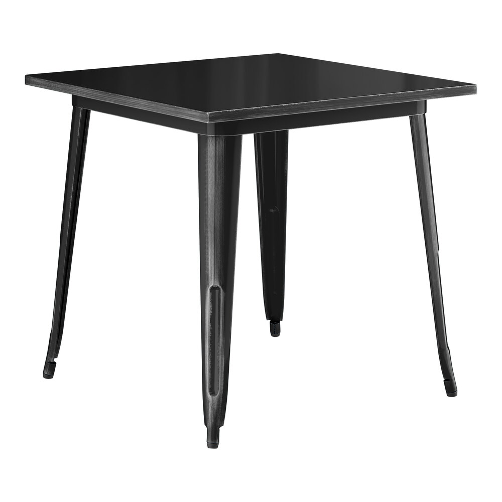Lancaster Table & Seating Alloy Series 32" x 32" Distressed Onyx Black ...