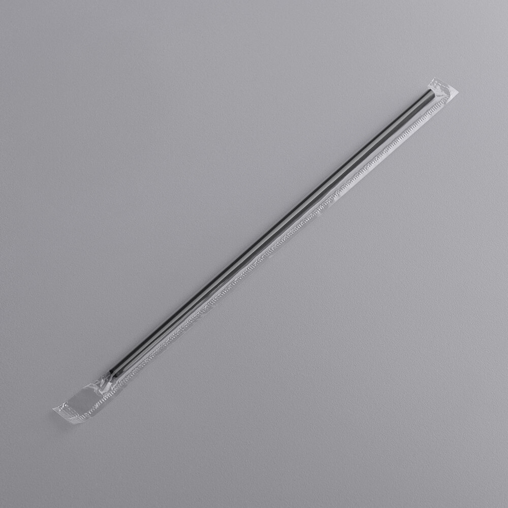 Choice 10" Jumbo Black Wrapped Straw - 2,000/Case