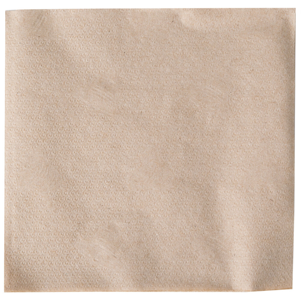 12" x 12" Natural Kraft 1/4 Fold Luncheon Napkin - 6000/Case