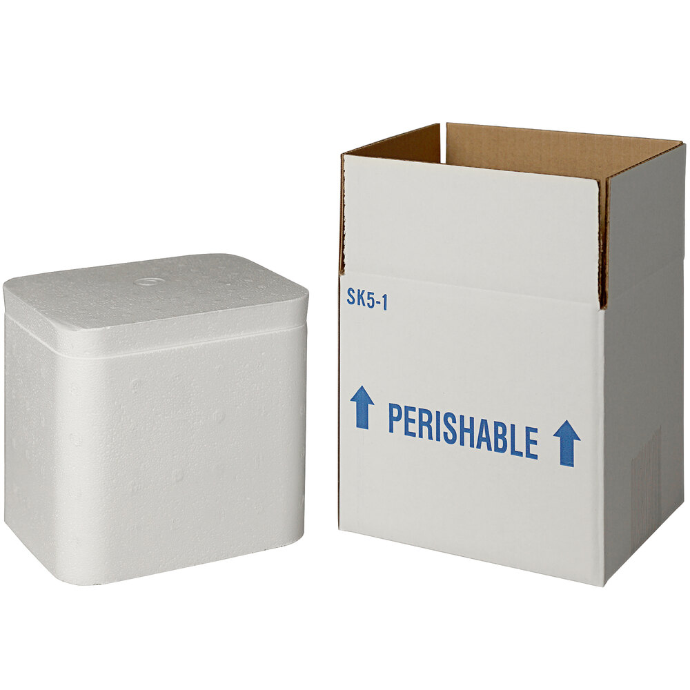 Insulated Shipping Box with Foam Cooler 5 1/2" x 4 1/2" x 5" - 1 3/8 ...