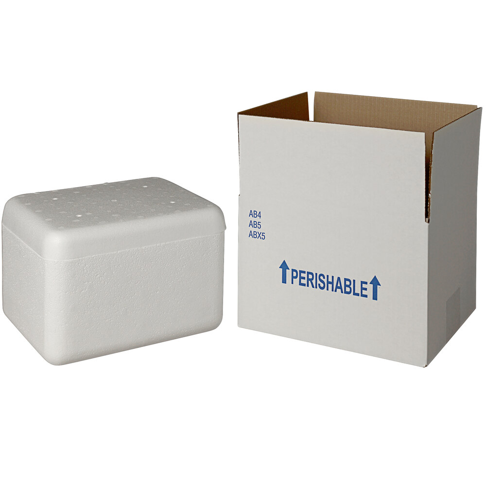 Insulated Shipping Box with Foam Cooler 9 5/8" x 7 3/4" x 5 7/8" - 1 ...