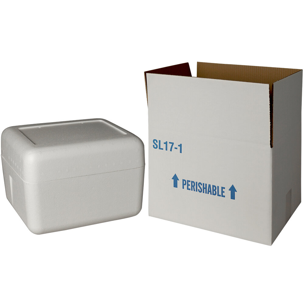 Insulated Shipping Box with Foam Cooler 12 1/8" x 10 3/4" x 7 5/8" - 1 ...