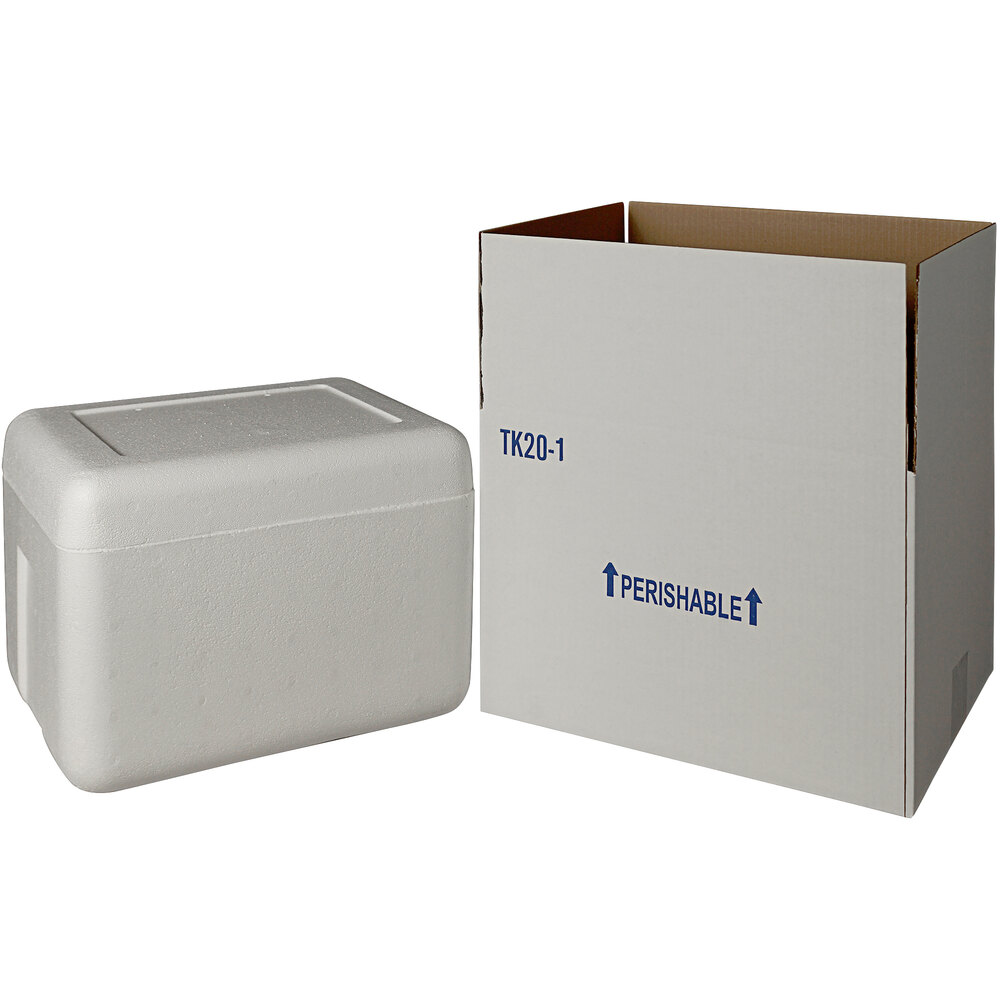 Insulated Shipping Box with Foam Cooler 13 1/4" x 10 1/2" x 9 1/4" - 1 ...