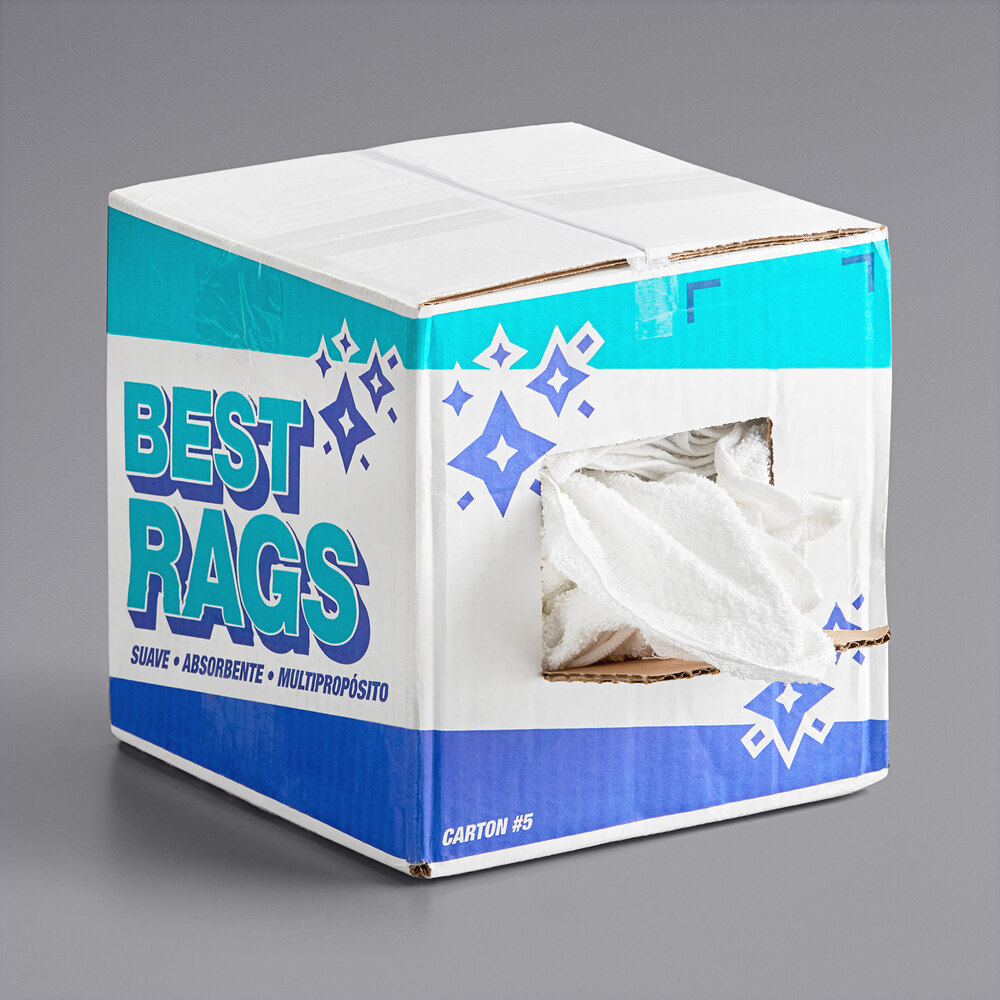 Monarch Brands Multi-Purpose White Terry Cloth Rags in Bulk - 50 lb.