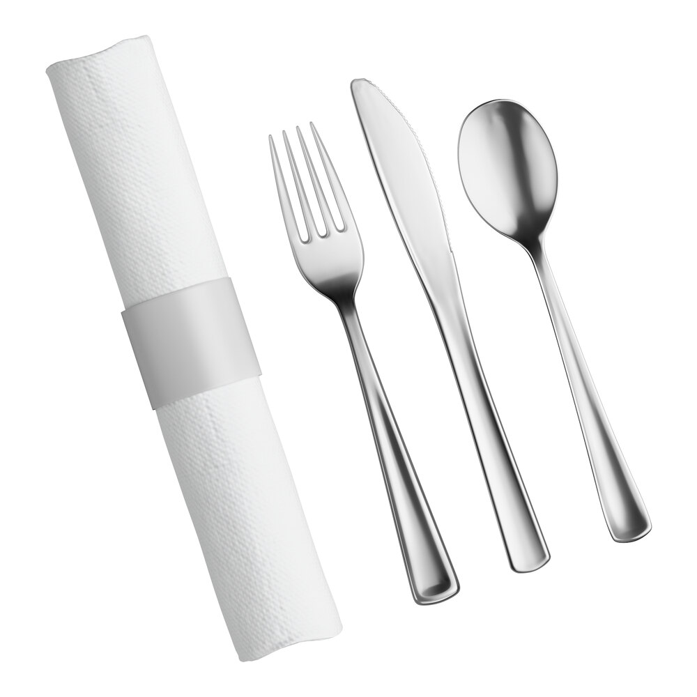 Hoffmaster 119956 CaterWrap 17" x 17" Pre-Rolled Linen-Like White ...