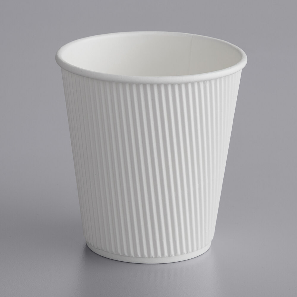 Choice 10 oz. Double Wall Ripple White Paper Hot Cup - 500/Case
