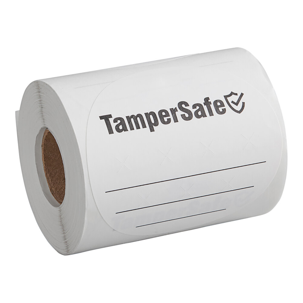 Choice TamperSafe 3" Round Customizable White Paper Tamper-Evident ...