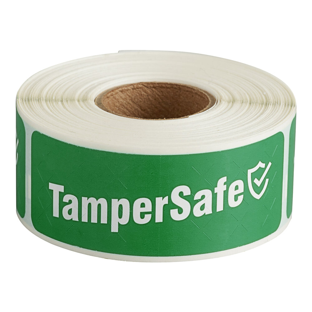 Choice TamperSafe 3" x 1" Customizable Green Paper Tamper-Evident Label ...