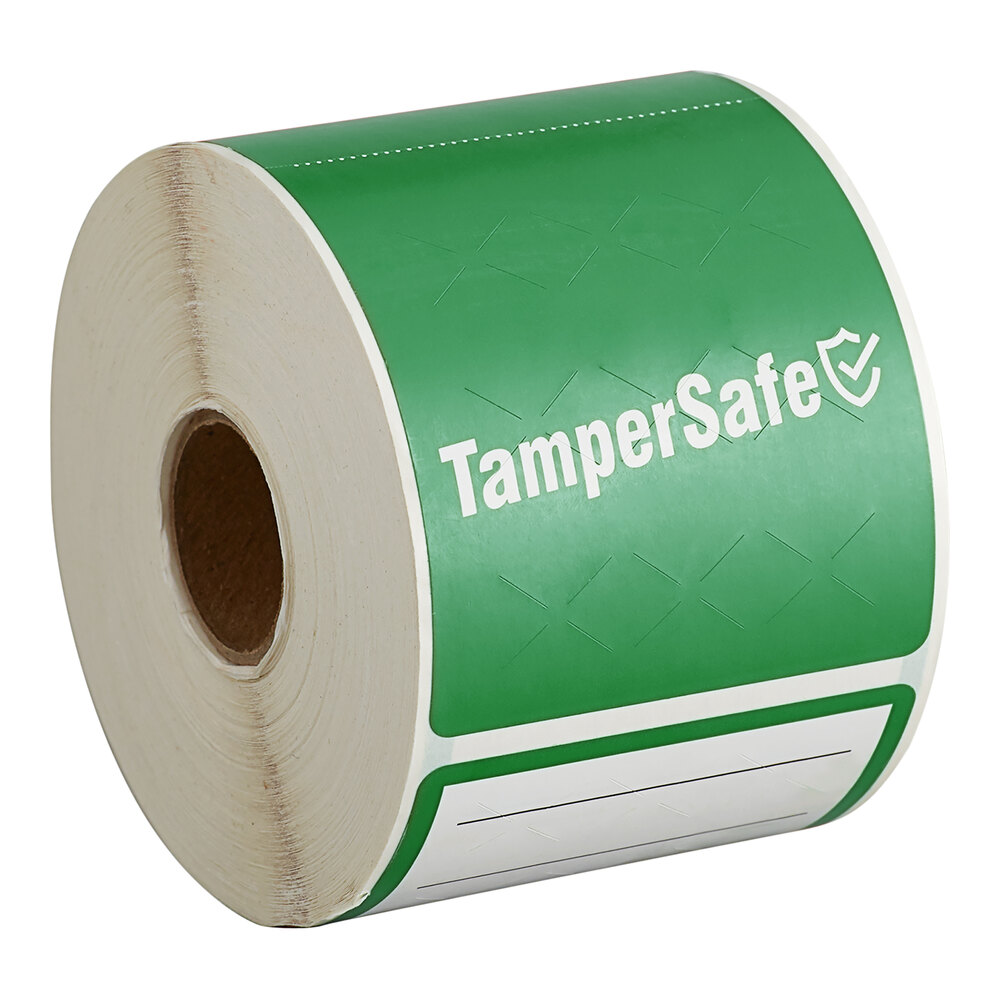 Choice TamperSafe 6" x 2 1/2" Customizable Green Paper Tamper-Evident ...
