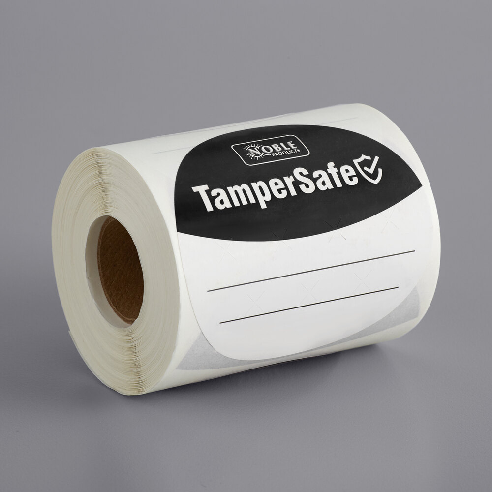 TamperSafe 3" Round Customizable Black Paper Tamper-Evident Label - 250 ...