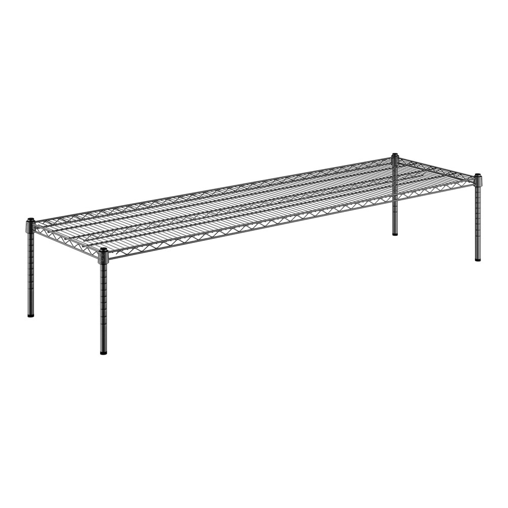 Regency 21" x 72" NSF Black Epoxy 1-Shelf Kit with 14" Posts