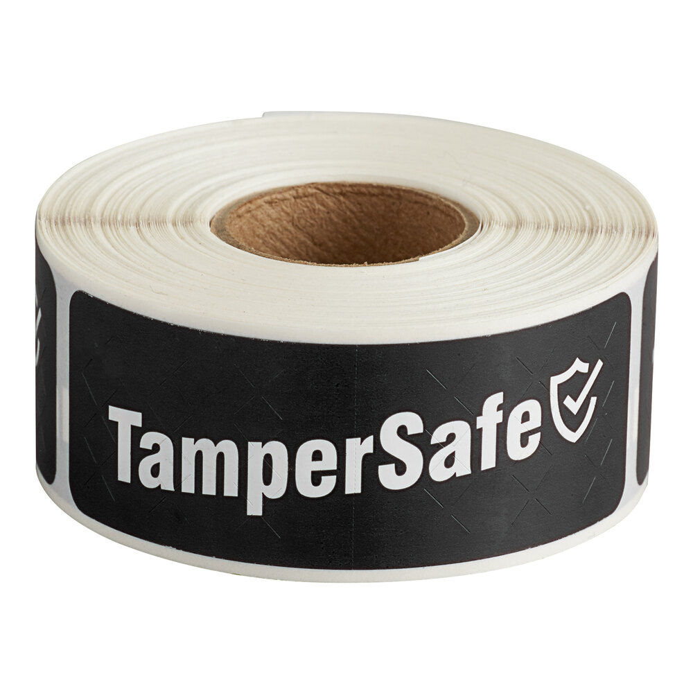 Choice TamperSafe 3" x 1" Customizable Black Paper Tamper-Evident Label ...