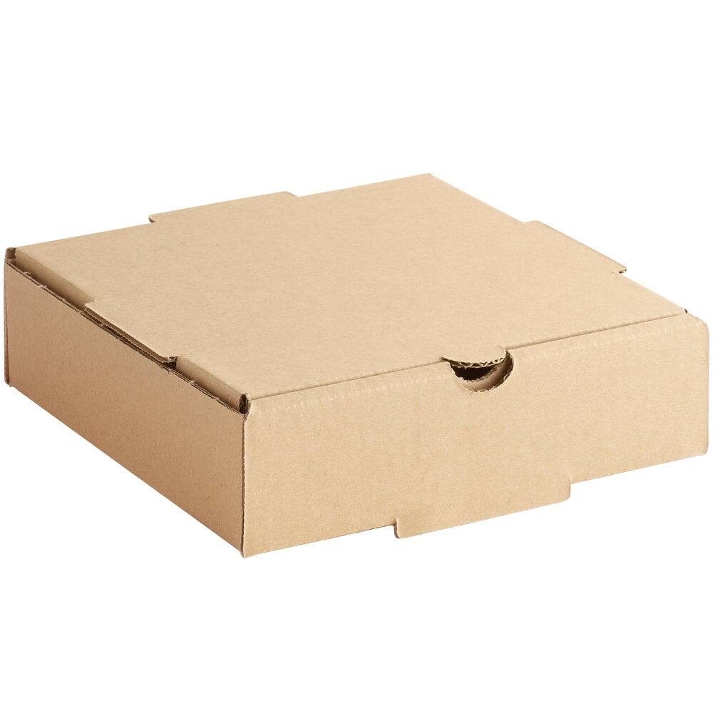 Choice 7" x 7" x 2" Kraft Corrugated Plain Pizza Box - 50/Bundle