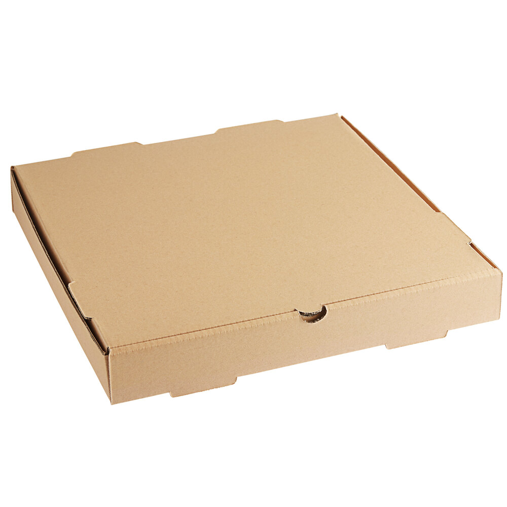 Choice 14" x 14" x 2" Kraft Customizable Corrugated Plain Pizza Box ...