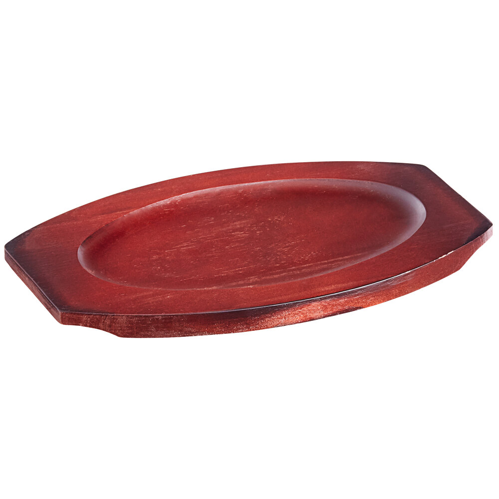 Choice 11" x 7" Oval Rubberwood Underliner with Mahogany Finish