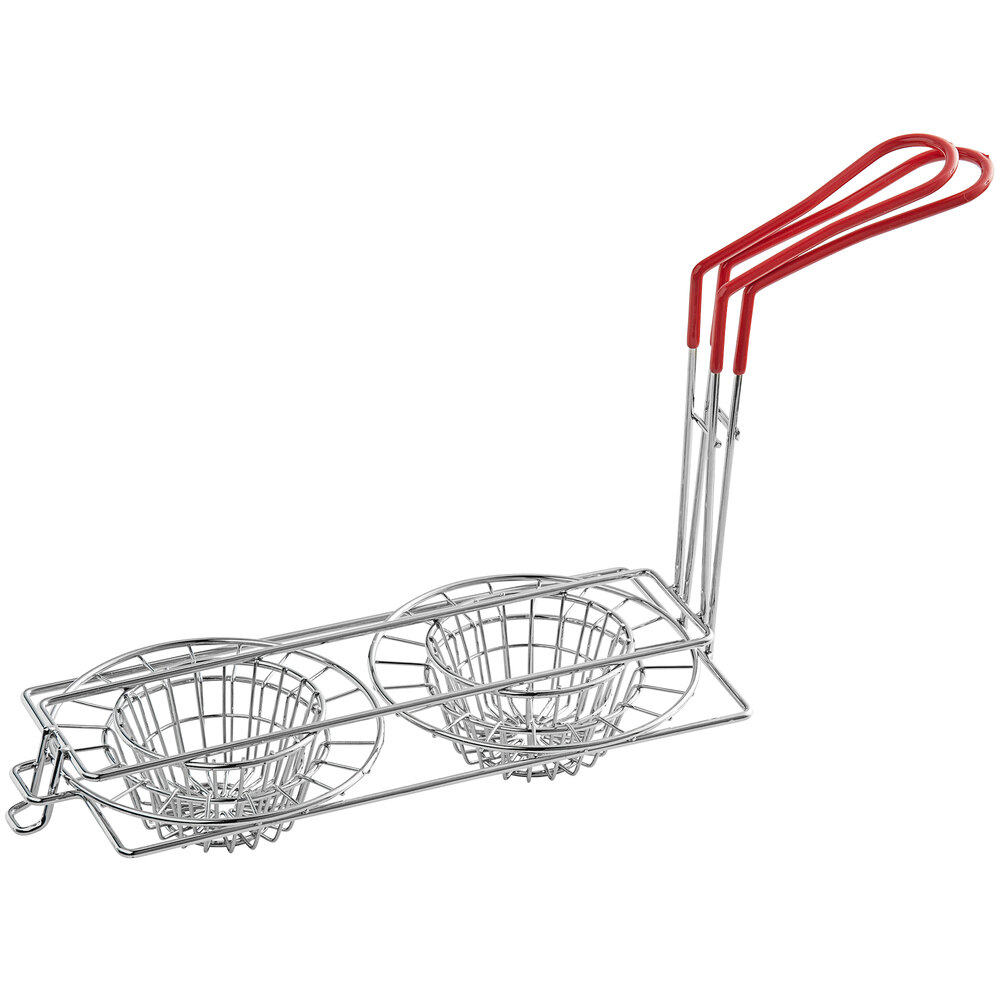 Choice 8" Tortilla Double Taco Cup Fry Basket