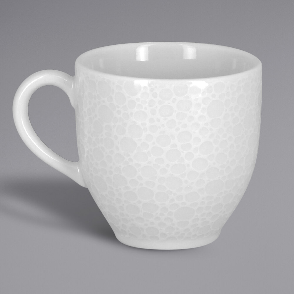 RAK Porcelain Charm 3.05 oz. Bright White Embossed Porcelain Espresso ...