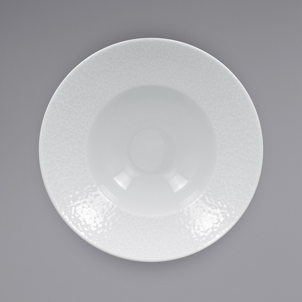 RAK Porcelain Charm 10.8 oz. Bright White Embossed Wide Rim Round Extra ...