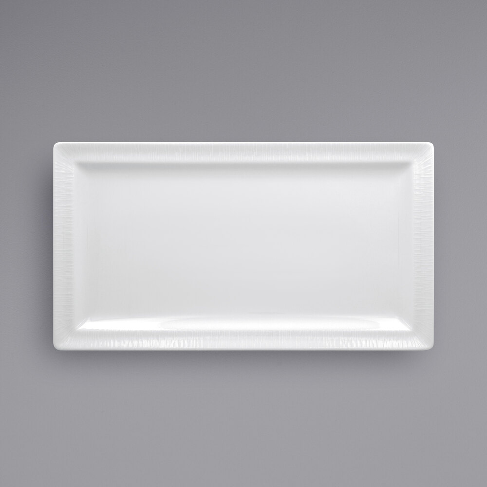 RAK Porcelain SOPCLRP38 Soul 14 15/16" x 8 1/4" Bright White Embossed Rectangular Flat Porcelain ...