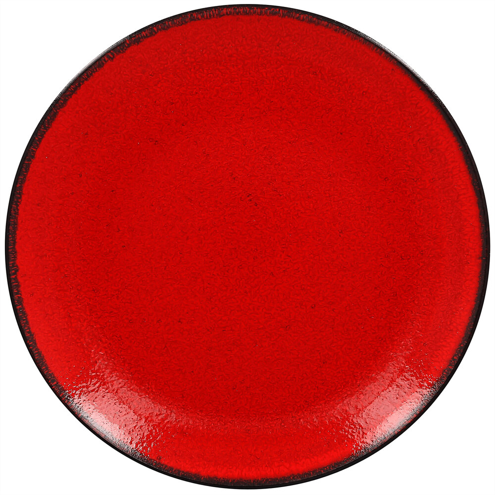 RAK Porcelain FRNNPR24RD Fire 9 7/16" Red Flat Porcelain Coupe Plate ...