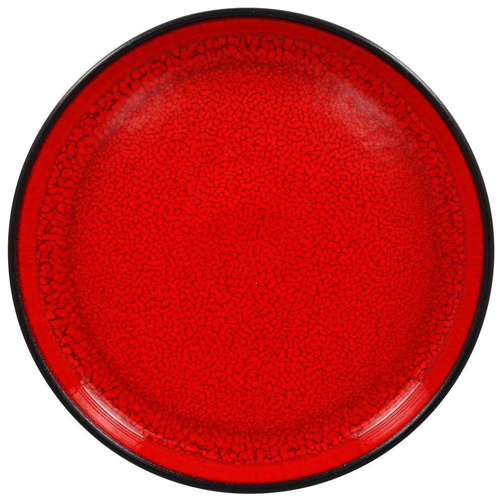 RAK Porcelain Fire 9 1/16" Red Deep Porcelain Plate - 6/Case
