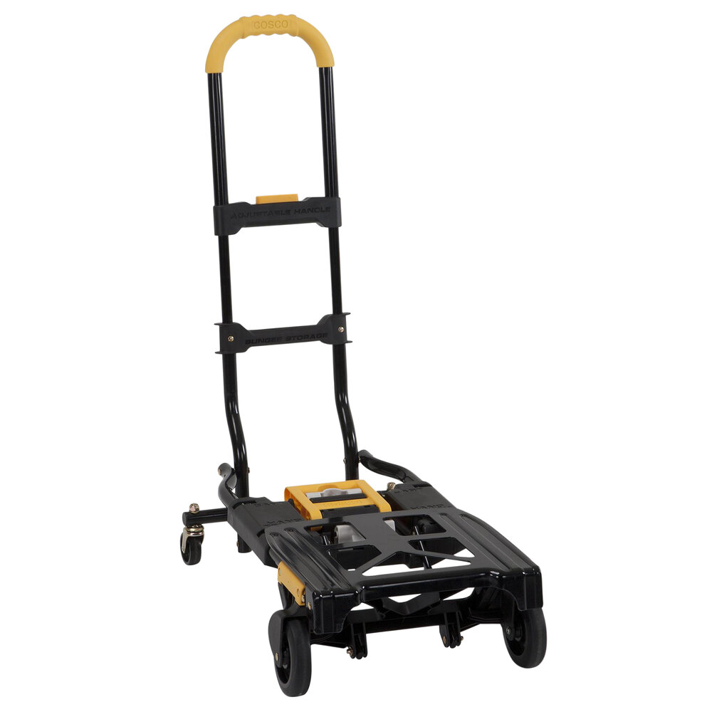 Cosco 300 lb. Black and Yellow 2-in-1 Folding Multi-Position Hand Truck ...