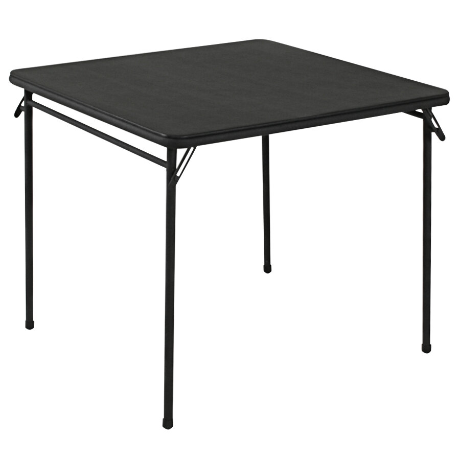 Bridgeport Essentials C696BP14BLK1E 34" Black Square Folding Table with ...