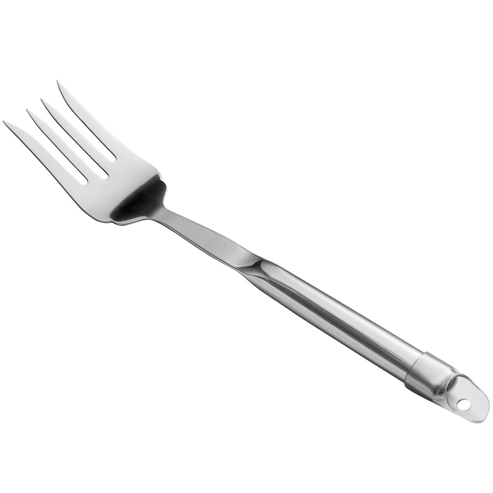 Choice 10 1/2" Hollow Stainless Steel Handle 4-Tine Pot Fork