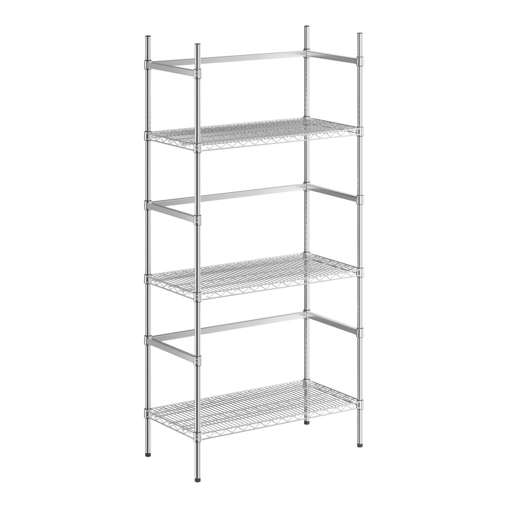 Regency 9-Jug Chrome 5 Gallon Water Jug Rack - 18" x 36" x 74" - 3 Shelves