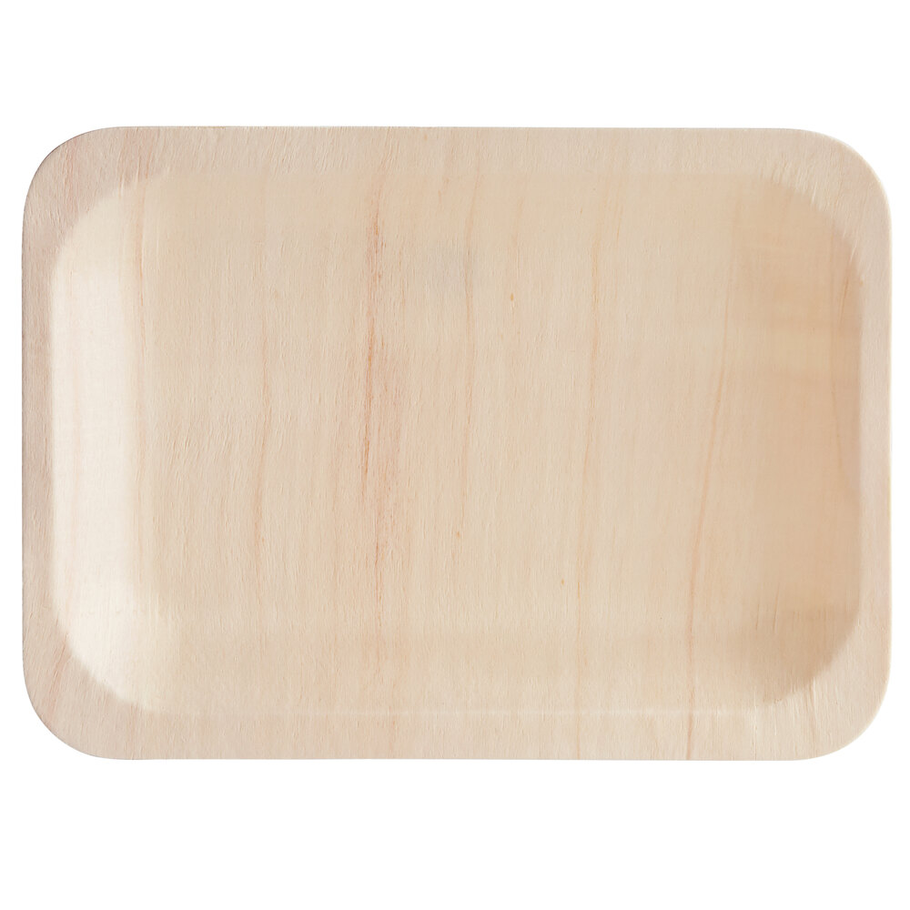 Bulk EcoChoice Wooden Rectangular Plate - Compostable