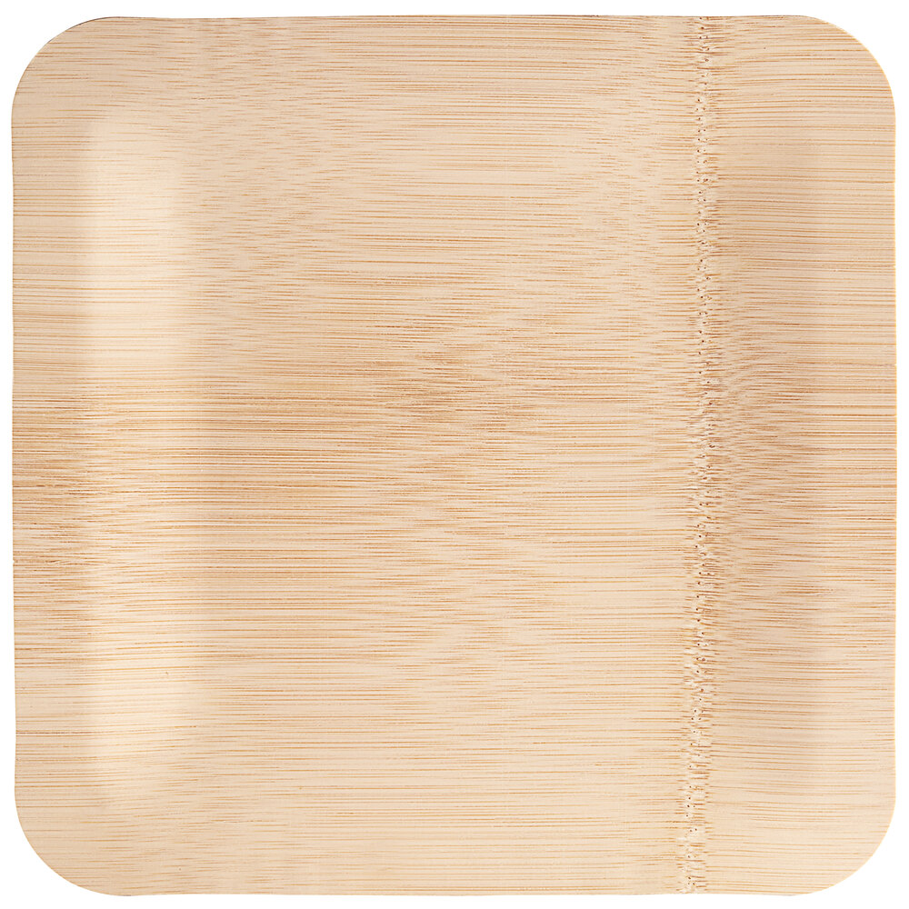 EcoChoice 10" Compostable Bamboo Square Plate - 25/Pack