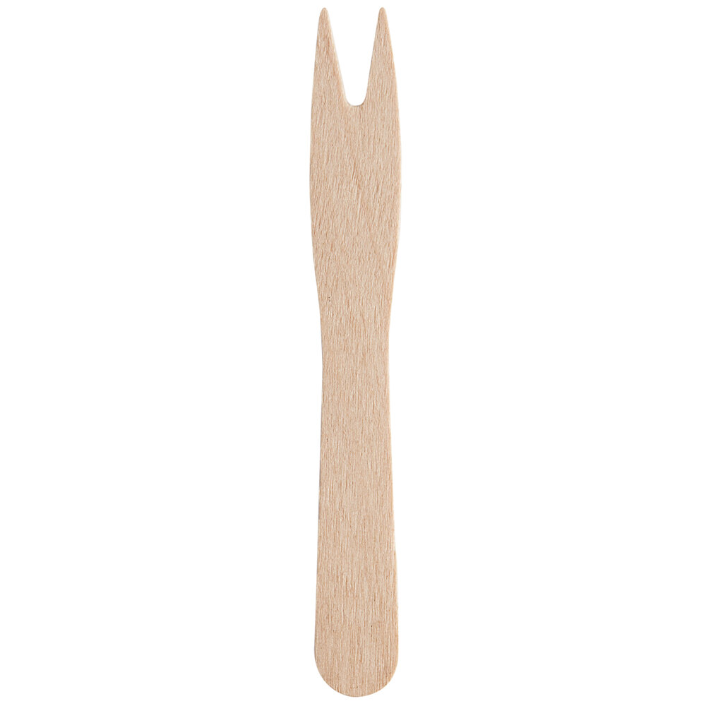 EcoChoice 3 1/2" Compostable Wooden Tasting Pick / French Fry Fork ...