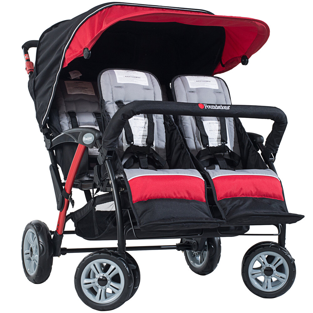 Foundations Quad Stroller - Red 4-Passenger Sport Stroller