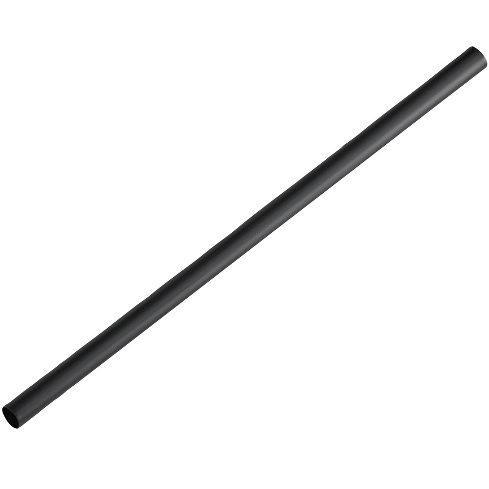 Choice 7 3/4" Giant Black Unwrapped Straw - 300/Box