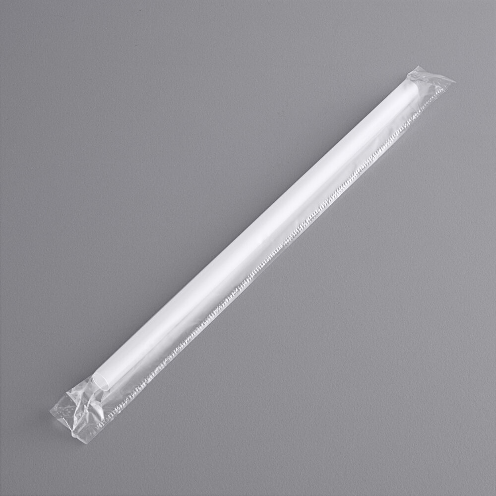 Choice 7 3/4" Giant Translucent Wrapped Straw - 7,500/Case