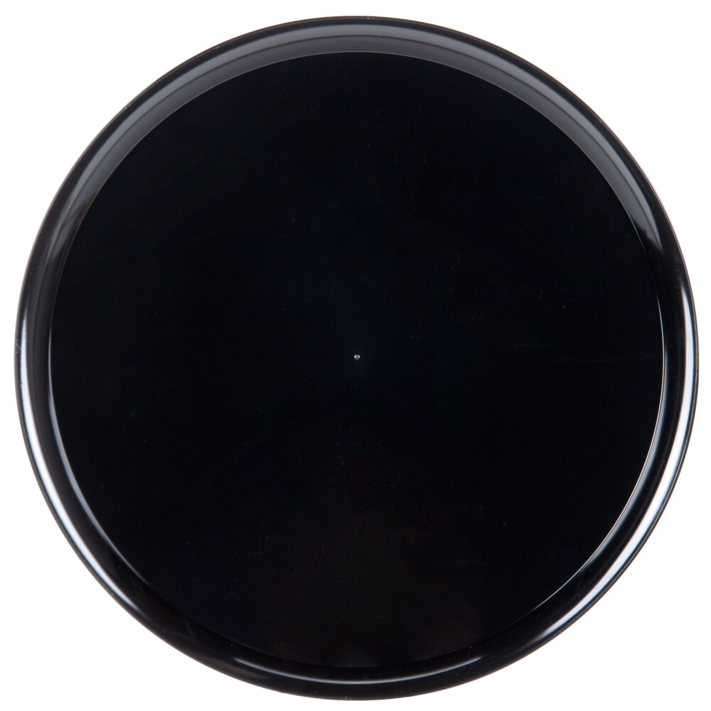 WNA Comet A918BL CheckMate 18" Black Round Catering Tray with High Edge ...