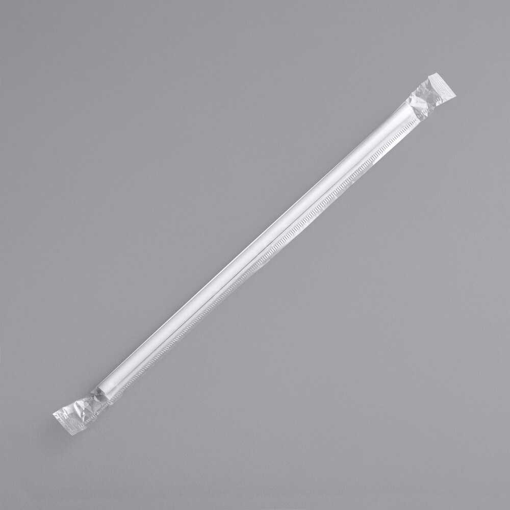 Choice 10" Giant White Wrapped Straw - 500/Bag