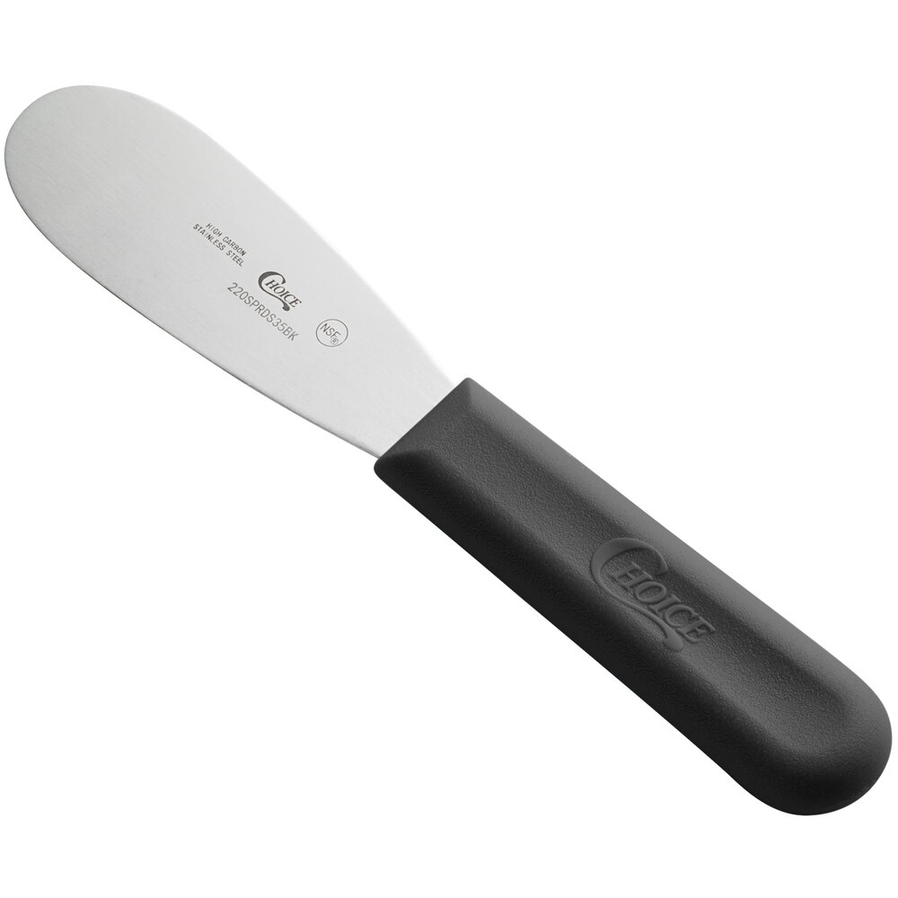 Choice 3 1/2" Smooth Stainless Steel Sandwich Spreader with Black ...