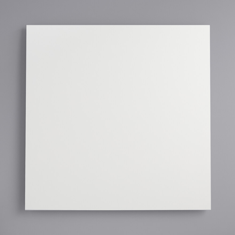 22" x 22" White Square Melamine-Coated Wood Cake Board with Feet