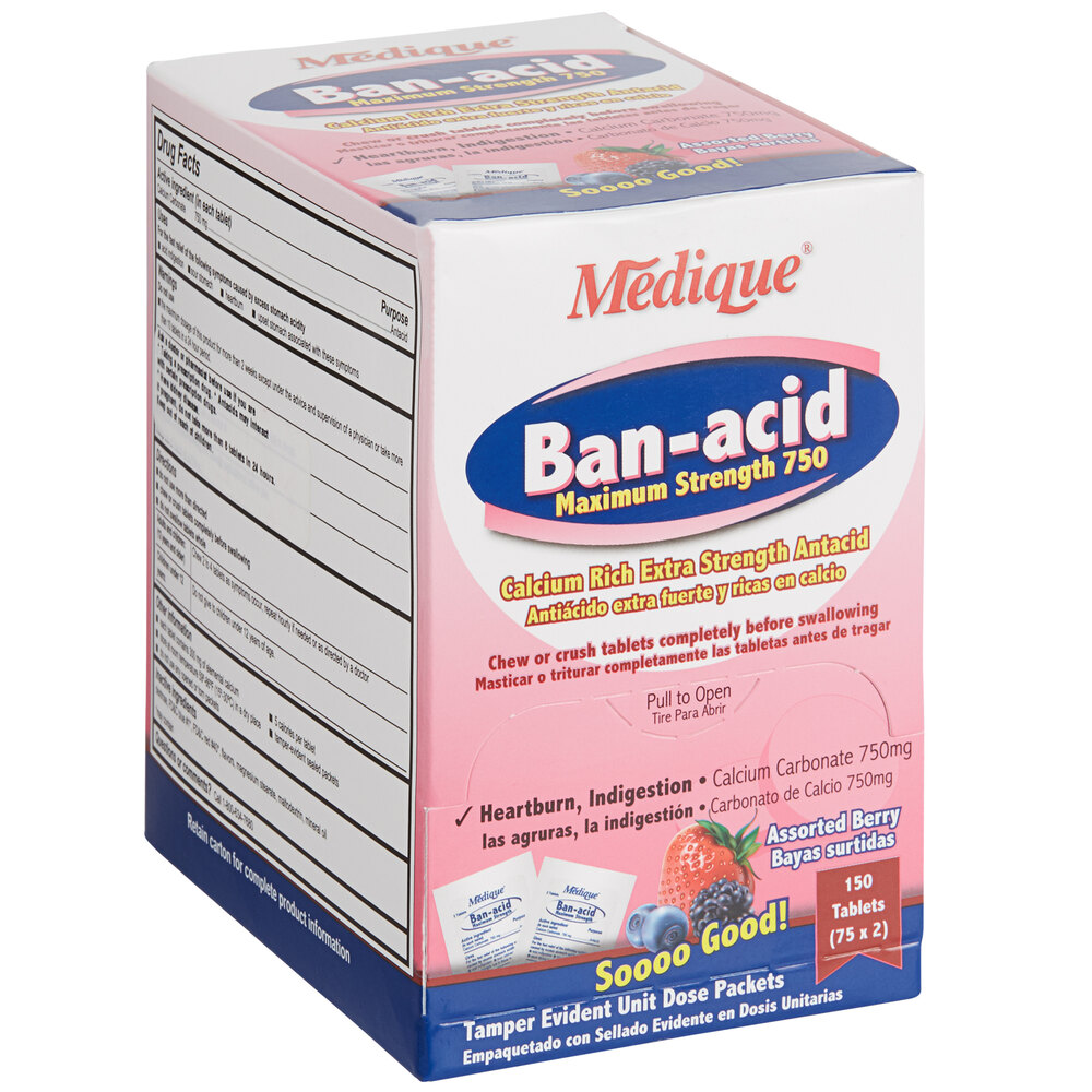 Medique 28536 Ban-Acid Calcium Rich Extra Strength Antacid Tablets ...