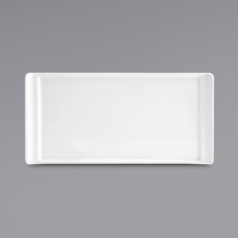Front of the House Nouvelle 10" x 5" Bright White Rectangular Porcelain ...