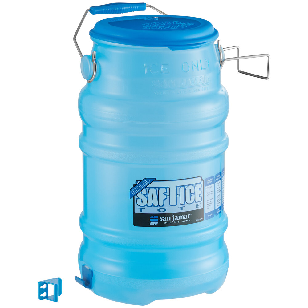 San Jamar Saf-T-Ice 6 Gallon Polypropylene Ice Tote with Lid and ...