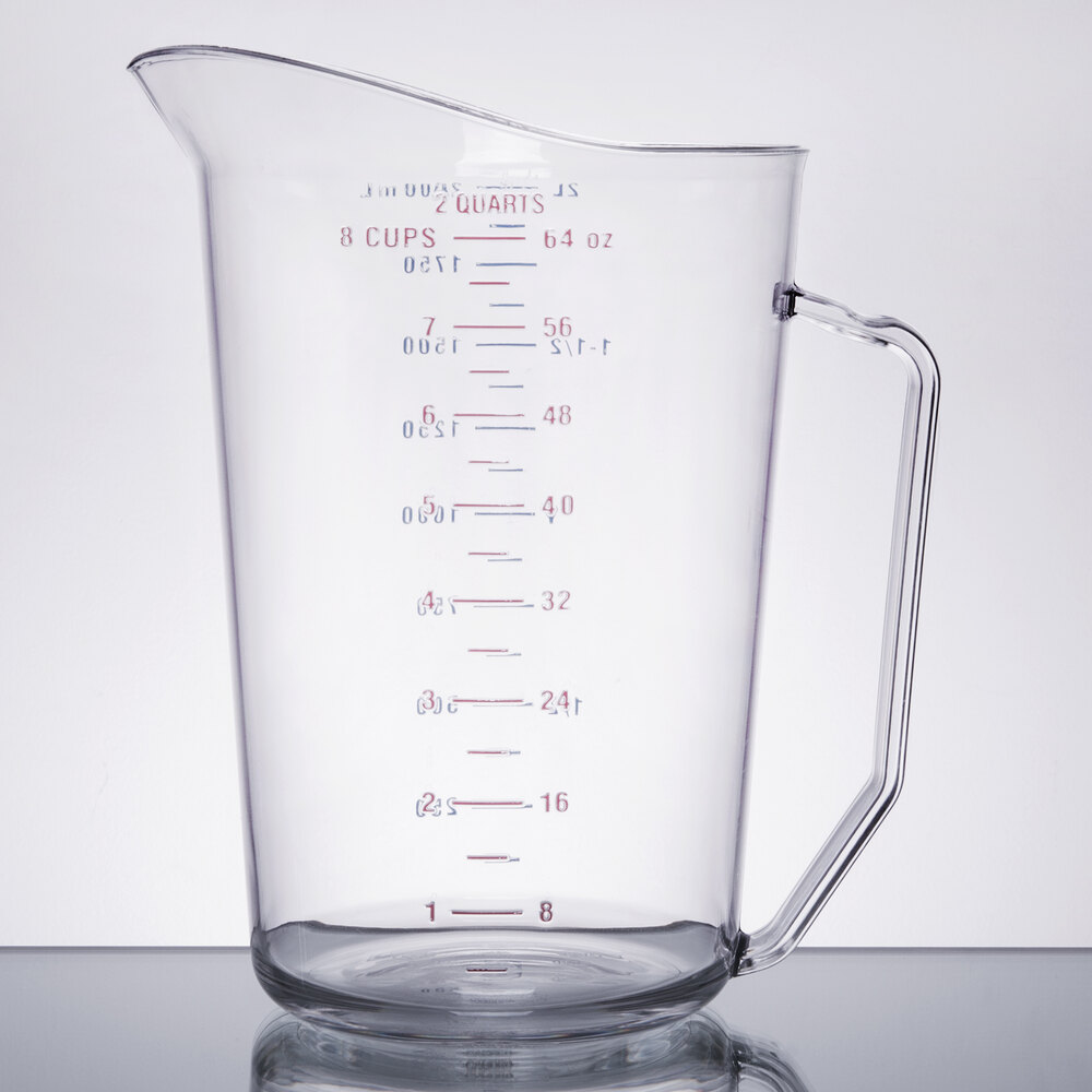 Cambro 200MCCW135 Camwear 2 Qt. Clear Polycarbonate Measuring Cup