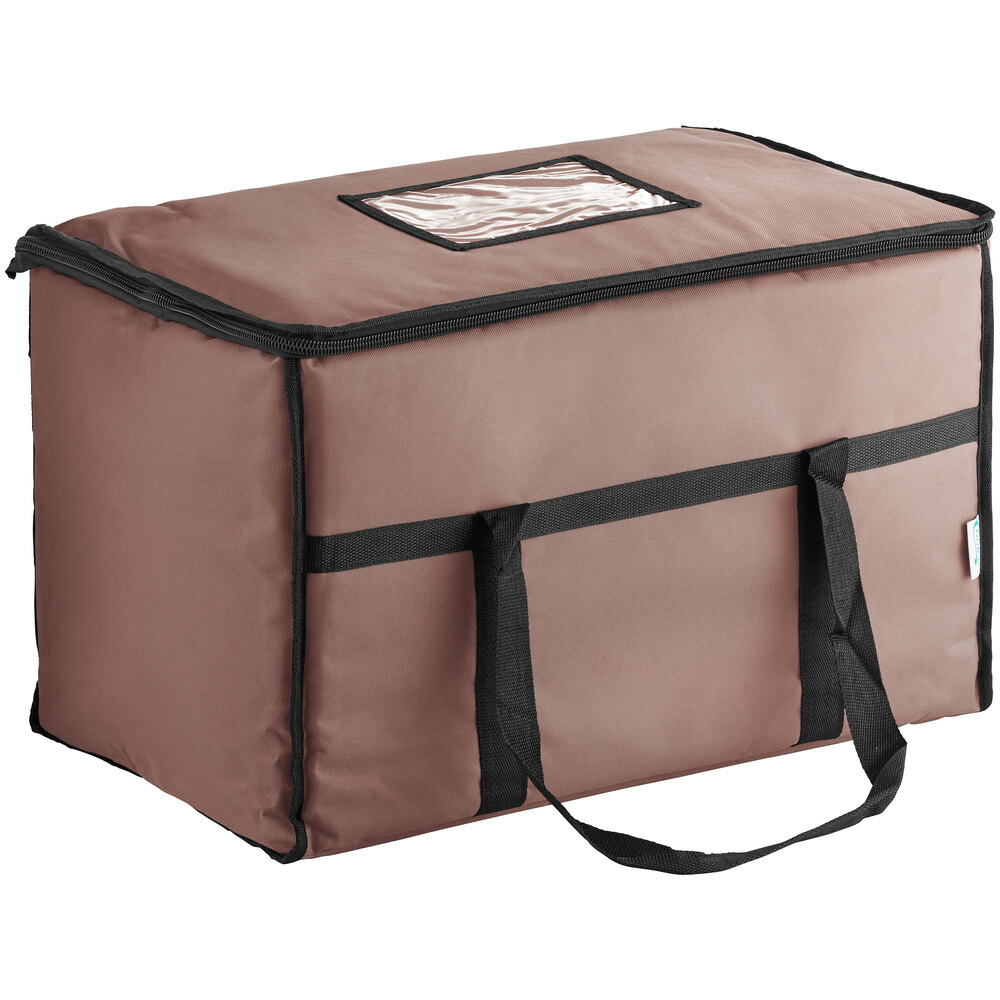 Insulated Food Delivery Bag, Brown, Nylon - WebstaurantStore