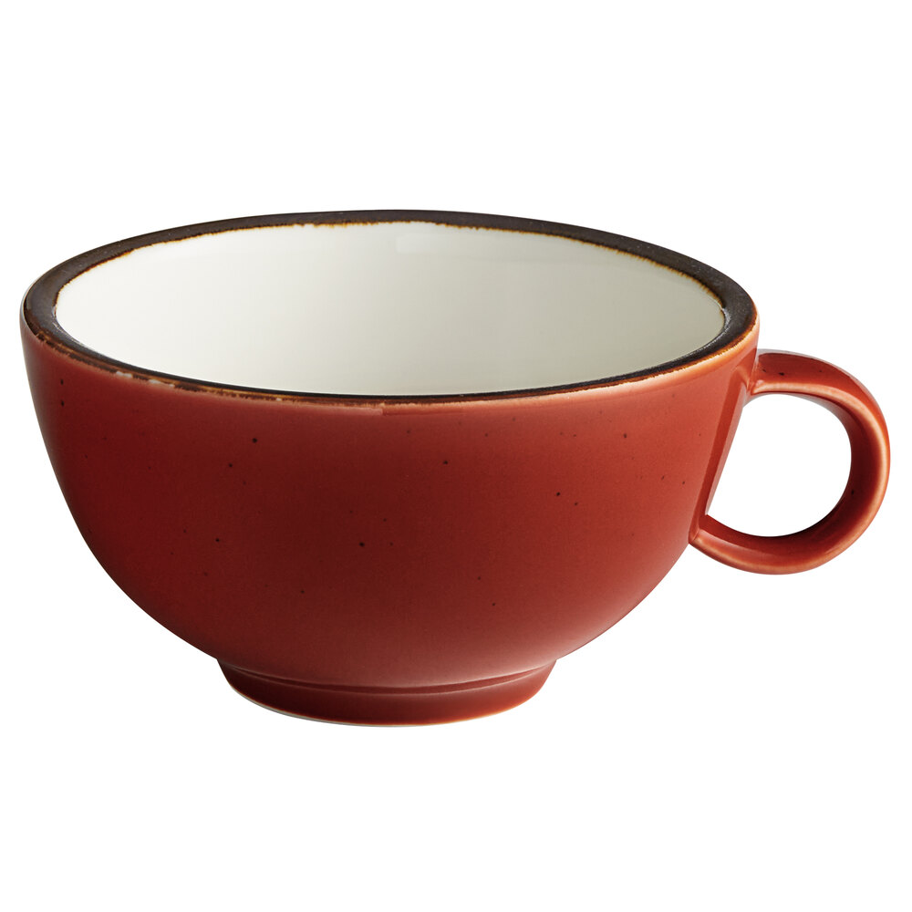 Acopa Keystone 8 oz. Sedona Orange Stoneware Cup - Sample