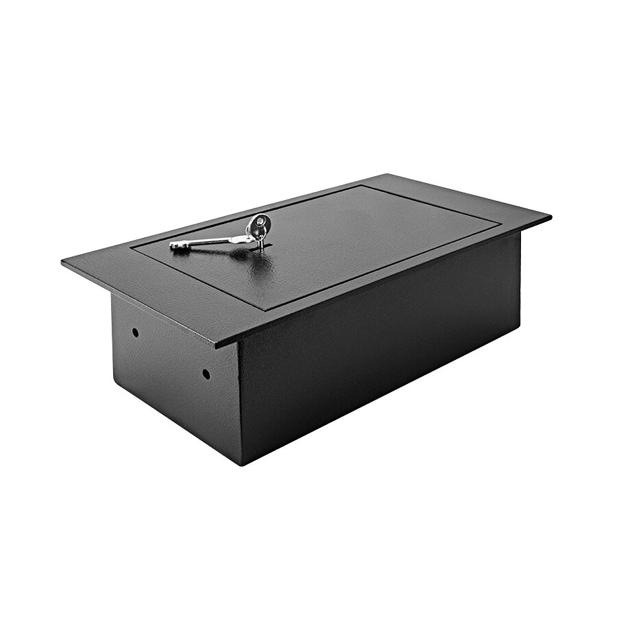 Barska AX12656 8" x 15" x 5" Black Steel Floor Security Safe with Key ...